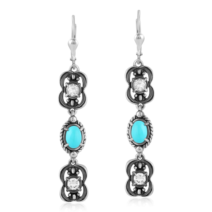EXCLUSIVELY OURS! Sterling Silver Kingman Turquoise and White Topaz Da ...