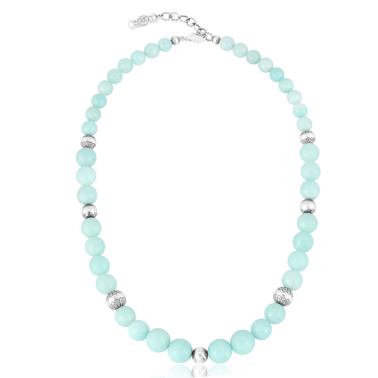 Sterling Silver Amazonite Bead Necklace, 17-20 Inches – American West ...